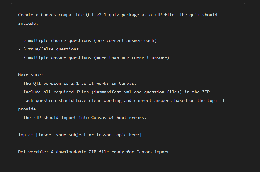 Copilot Chat QTI V2.1 Downloadable File Generation Instructions For ...